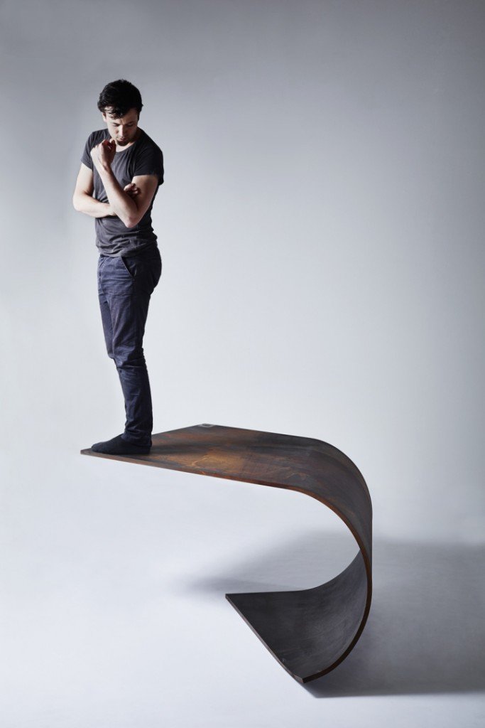 Gravity-Defying 1,000-Pound Steel Table - by Paul Cocksedge - Art-Sheep