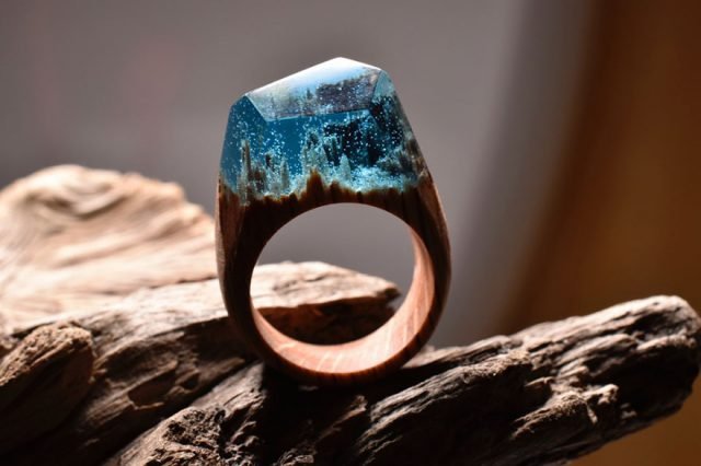 Enchanting Miniature Worlds Inside Wooden Rings by Secret Wood - Art-Sheep